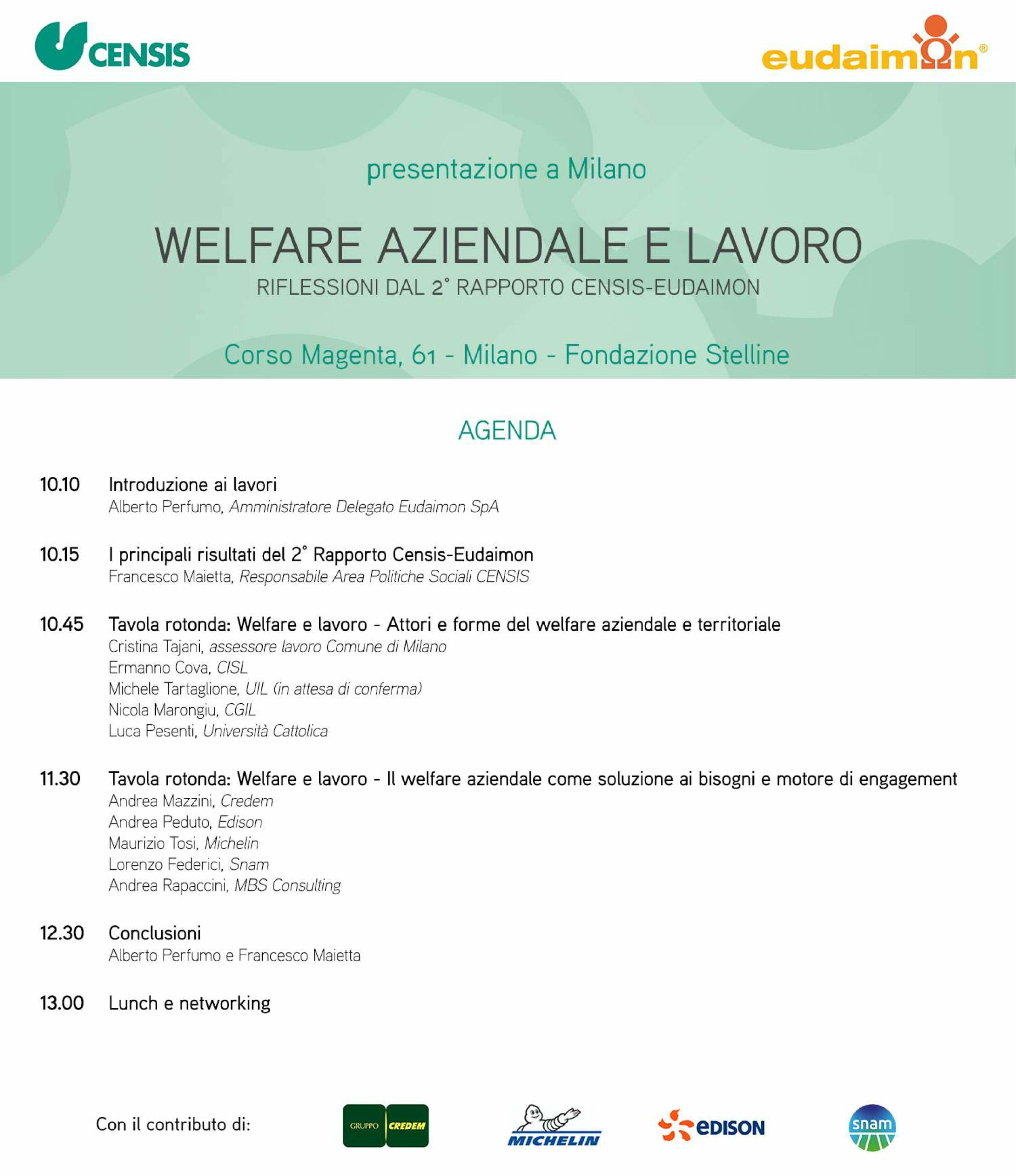 Secondo Rapporto Censis-Eudaimon • Secondo Welfare